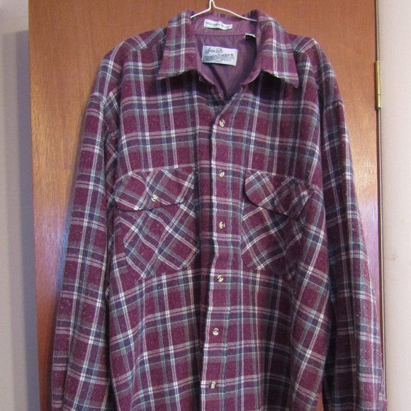 Sears | Shirts | Mens Vintage Sears Roebuck Wool Blend Burgundy Blue ...